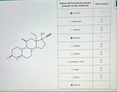 [Select all functional groups present in the | Chegg.com