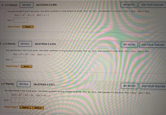 Solved 4 1/1 Points) DETAILS SALGTRIG4 3.3.009. MY NOTES ASK | Chegg.com Solved 4 1/1 Points) DETAILS SALGTRIG4 3.3.009. MY NOTES ASK | Chegg.com