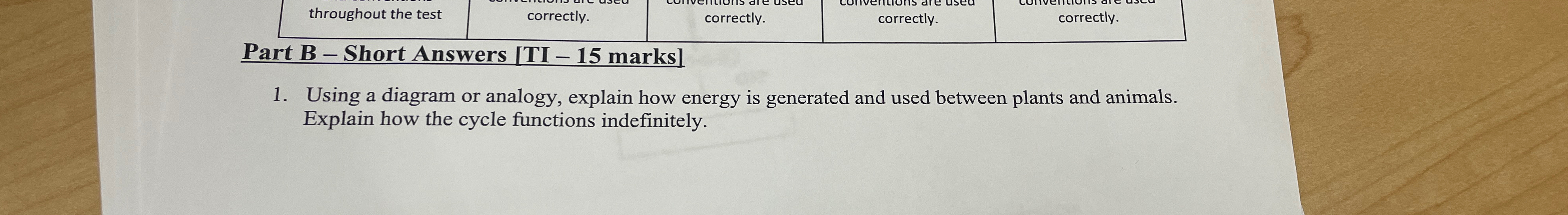 Solved Part B - ﻿Short Answers [TI - 15 ﻿marks]Using a | Chegg.com
