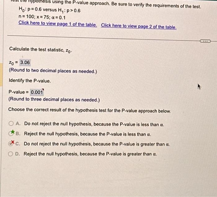 Solved using the P-value approach. Be sure to verify the | Chegg.com
