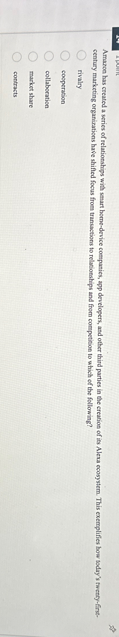 Solved Amazon has created a series of relationships with | Chegg.com