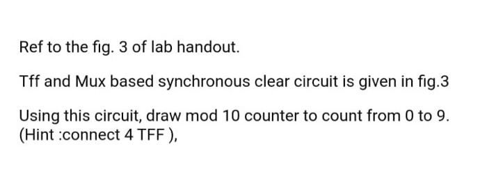 Solved TFF Sync. clear using mux CIR 20 noimal CIR21 CIR | Chegg.com