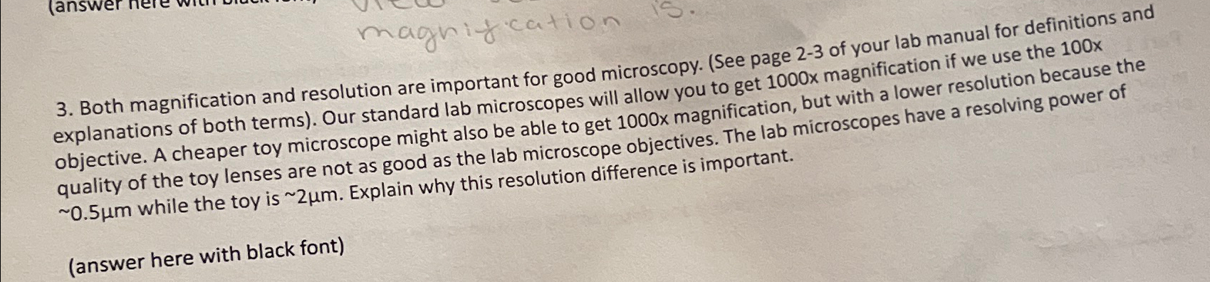 Solved Both magnification and resolution are important for | Chegg.com