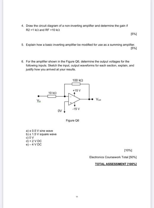 Solved 4. Draw the circuit diagram of a non-inverting | Chegg.com