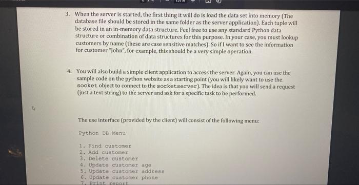 Solved 1. You will construct a client/server application. In | Chegg.com