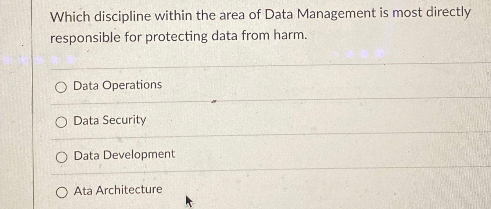 Solved Which discipline within the area of Data Management | Chegg.com