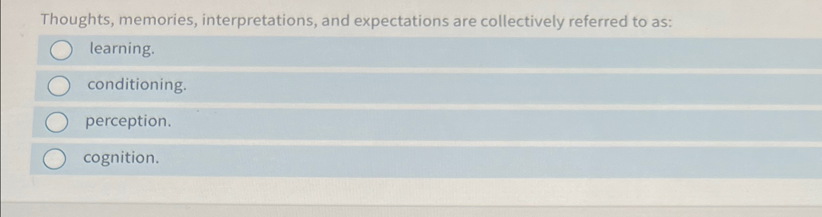 Solved Thoughts, memories, interpretations, and expectations | Chegg.com