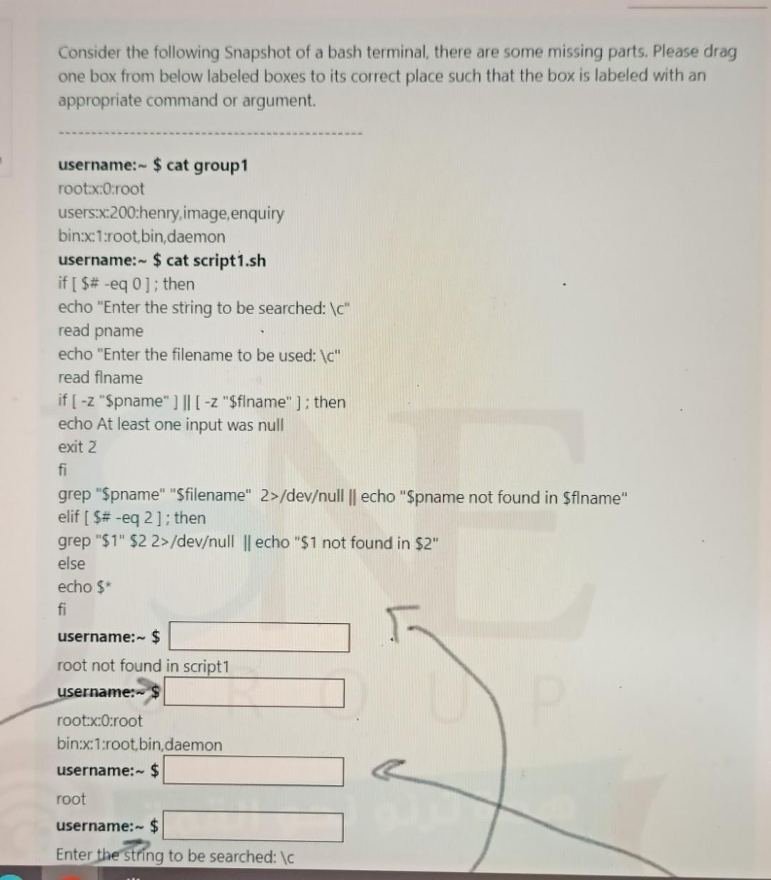 Solved Consider the following Snapshot of a bash terminal, | Chegg.com