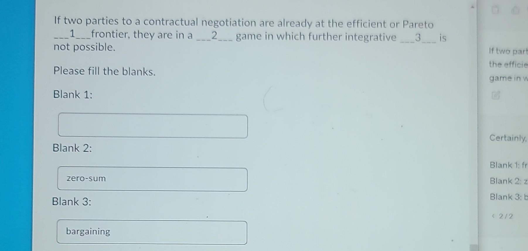 Solved If two parties to a contractual negotiation are | Chegg.com