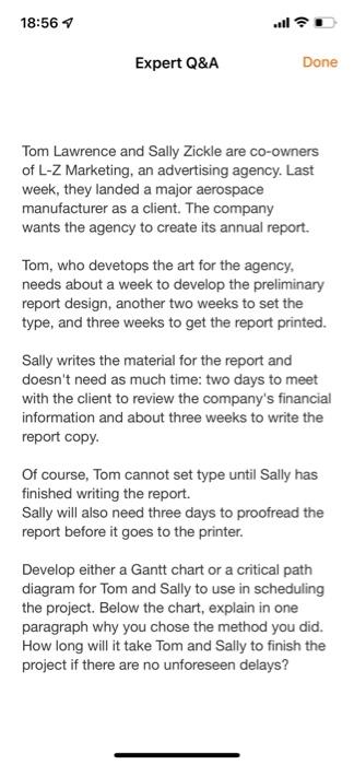 Solved Tom Lawrence and Sally Zickle are co-owners of L-Z | Chegg.com