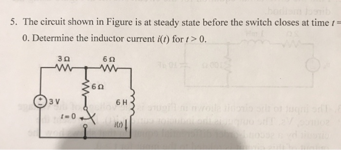 Solved 5. The circuit shown in Figure is at steady state | Chegg.com