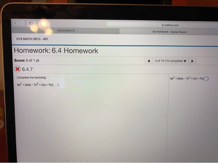 Solved mathi.com ASSIGNMENTS Do Homework - Kaylee Weaver U19 | Chegg.com