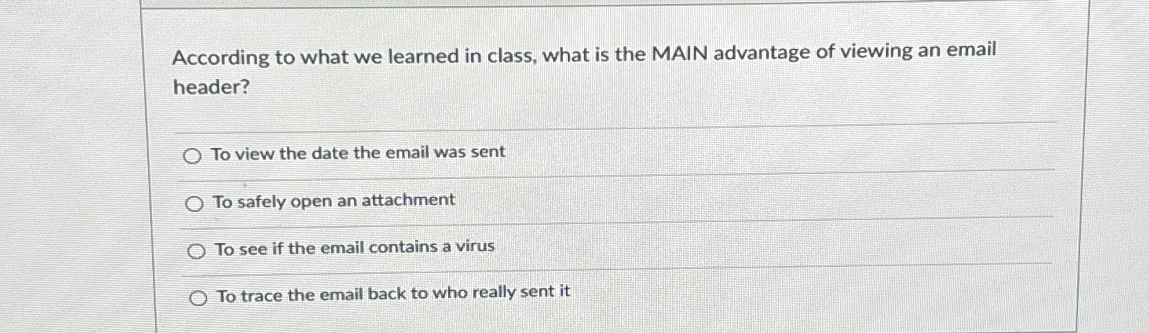 Solved According to what we learned in class, what is the | Chegg.com