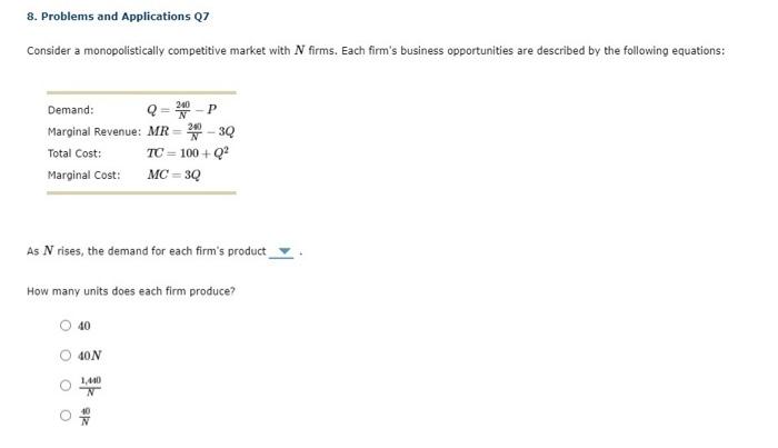 Solved 8. Problems and Applications Q7 Consider a | Chegg.com