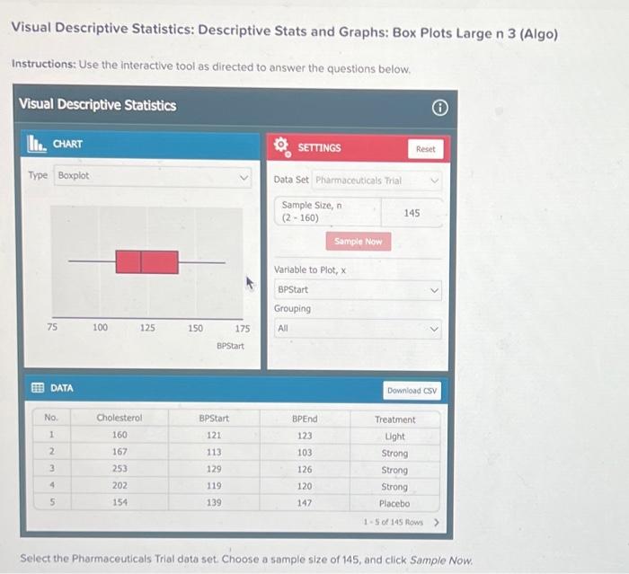 Solved Visual Descriptive Statistics: Descriptive Stats and | Chegg.com