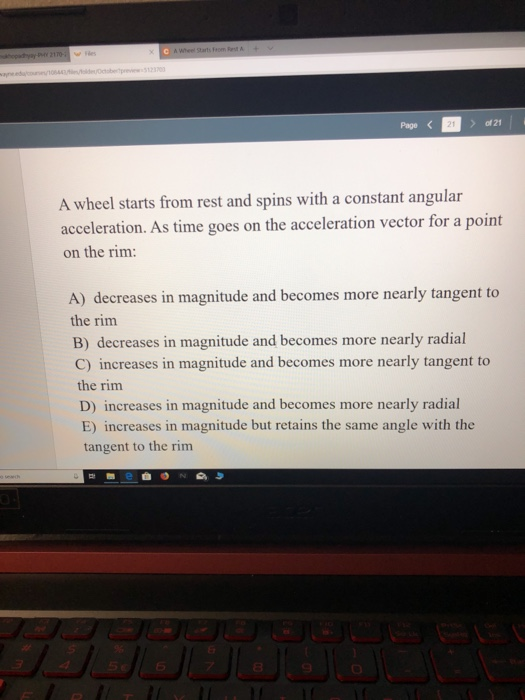 Solved: Pago 21 0121 | A Wheel Starts From Rest And Spins ... | Chegg.com