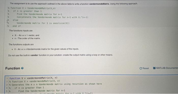 Solved The assignment is to use the approach outined in the | Chegg.com