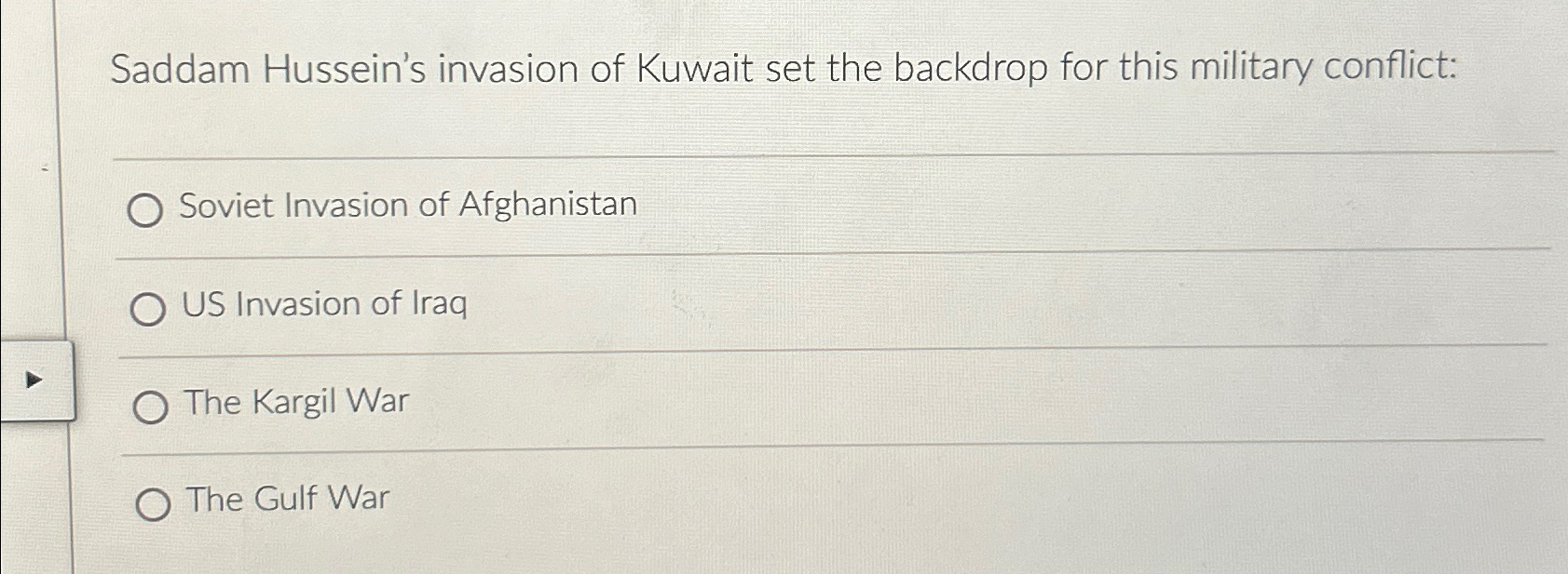 Solved Saddam Hussein's invasion of Kuwait set the backdrop | Chegg.com