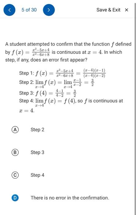 Solved A student attempted to confirm that the function f | Chegg.com