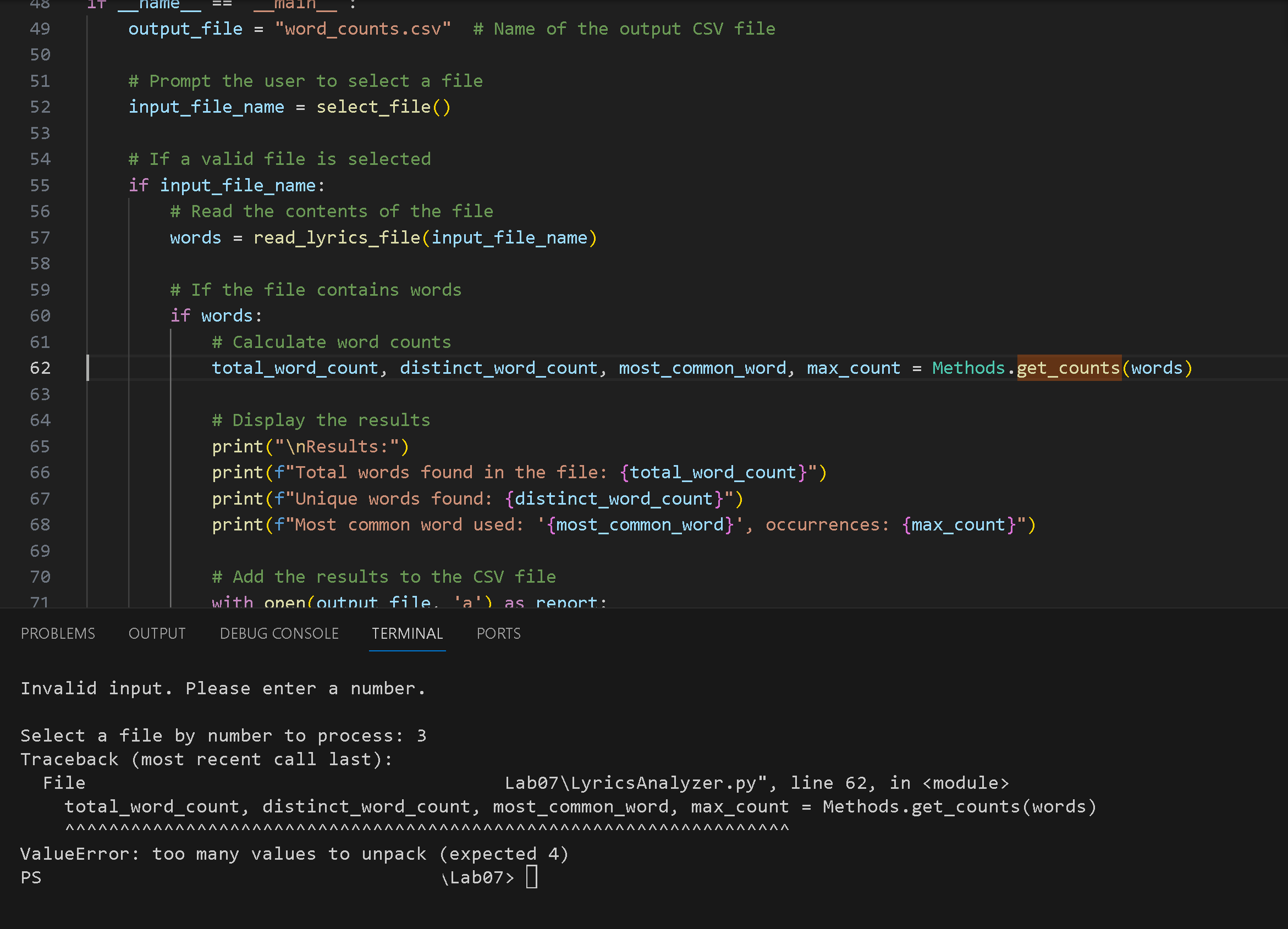Solved What is this issue and how do i fix it?output_file = | Chegg.com