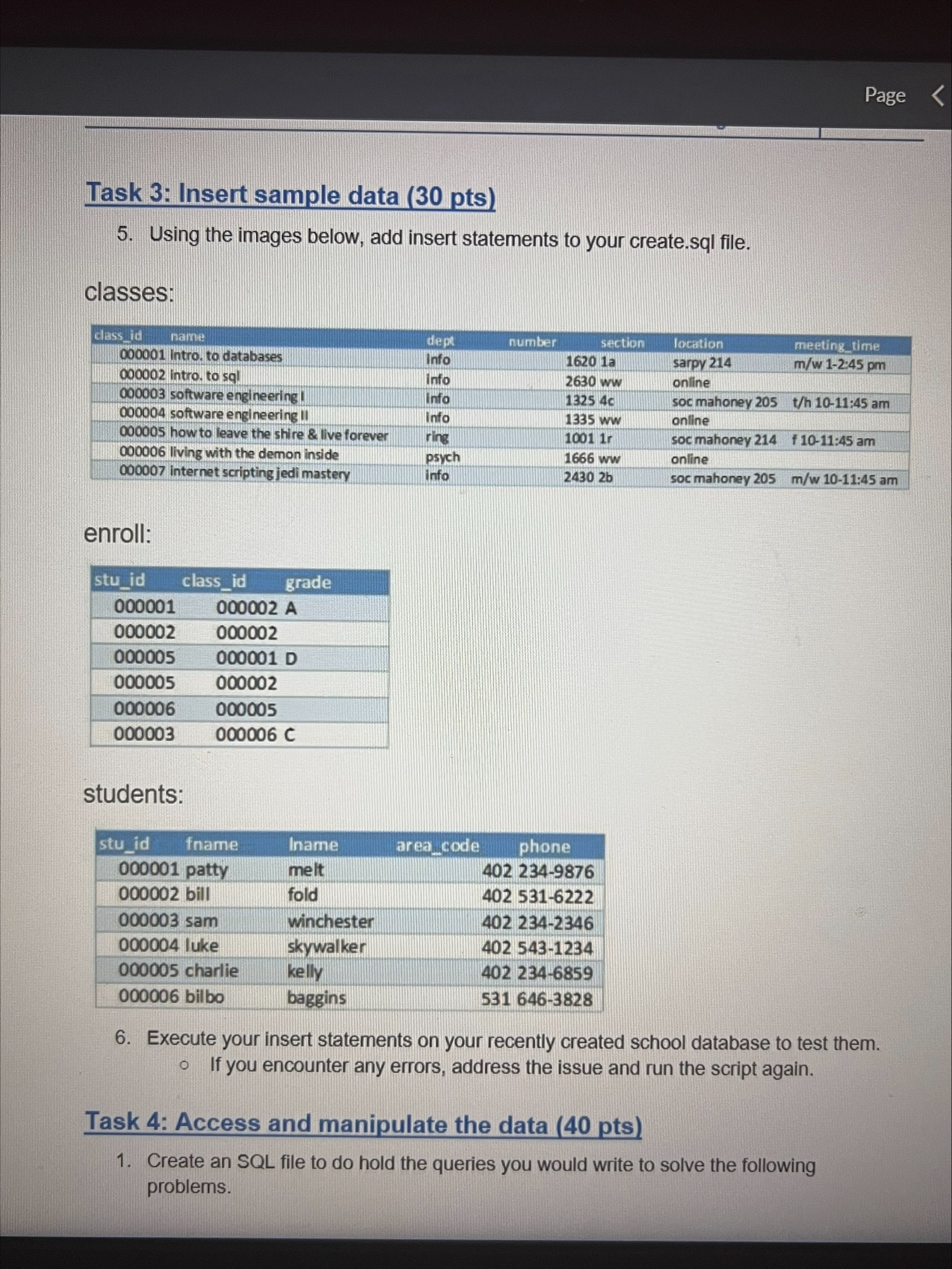 Solved Access and manipulate the data (40 ﻿pts)1. ﻿Create an | Chegg.com