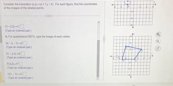 Solved Consider the translation (x,y)→(x+1,y−4). For each | Chegg.com