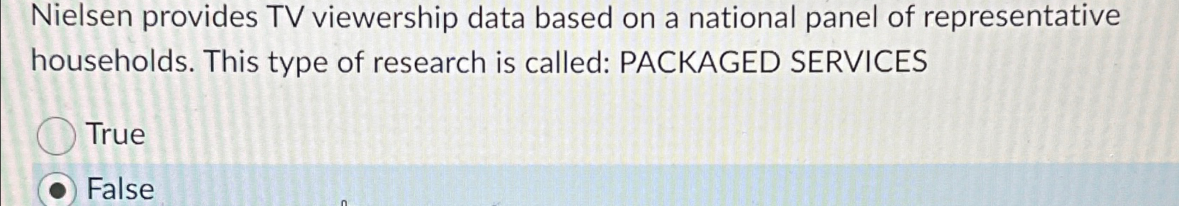 Solved Nielsen provides TV viewership data based on a | Chegg.com