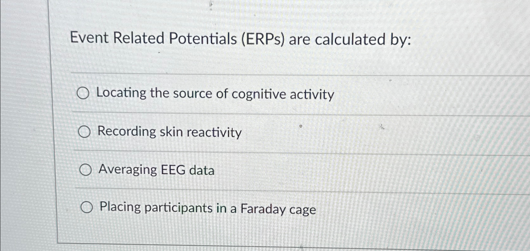 Solved Event Related Potentials (ERPs) ﻿are calculated | Chegg.com