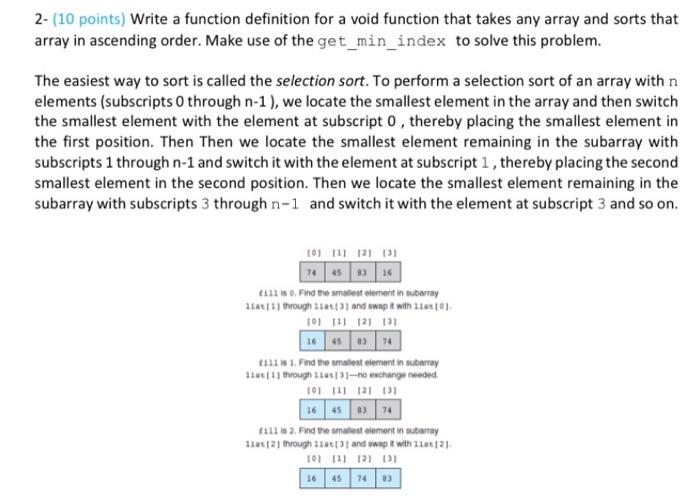 Solved 2- (10 points) Write a function definition for a void | Chegg.com