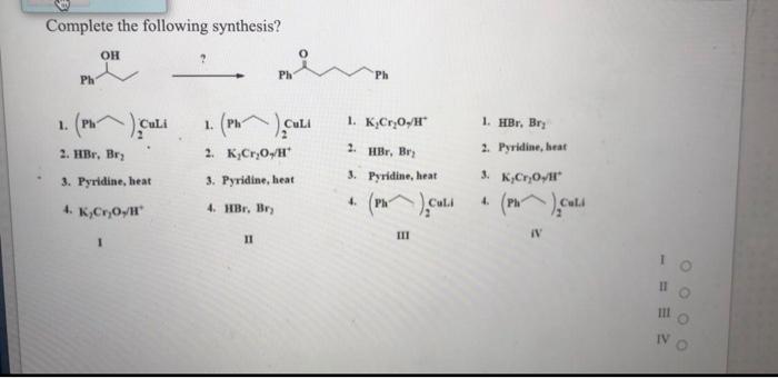 Solved Complete the following reaction? ОН “PPh 25 ІІ III 10 | Chegg.com