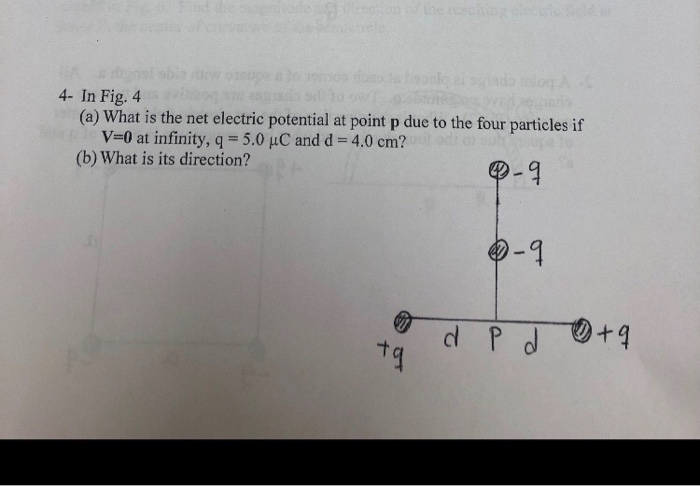 Solved 4- In Fig. 4 (a) What is the net electric potential | Chegg.com