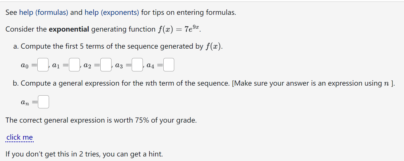 Solved See help (formulas) ﻿and help (exponents) ﻿for tips | Chegg.com