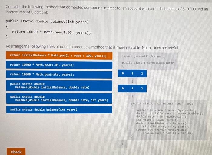 Solved Consider the following method that computes compound | Chegg.com