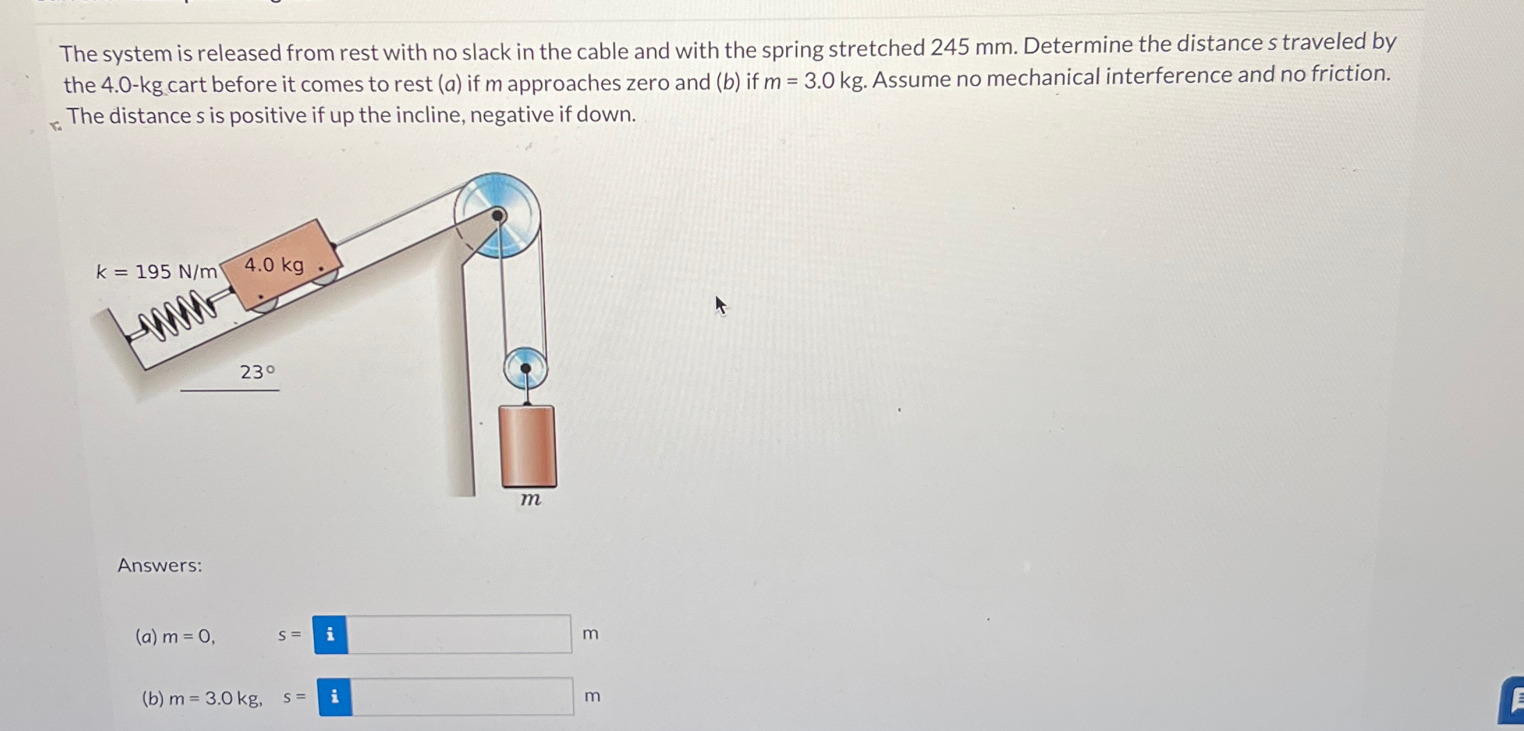Solved The system is released from rest with no slack in the | Chegg.com