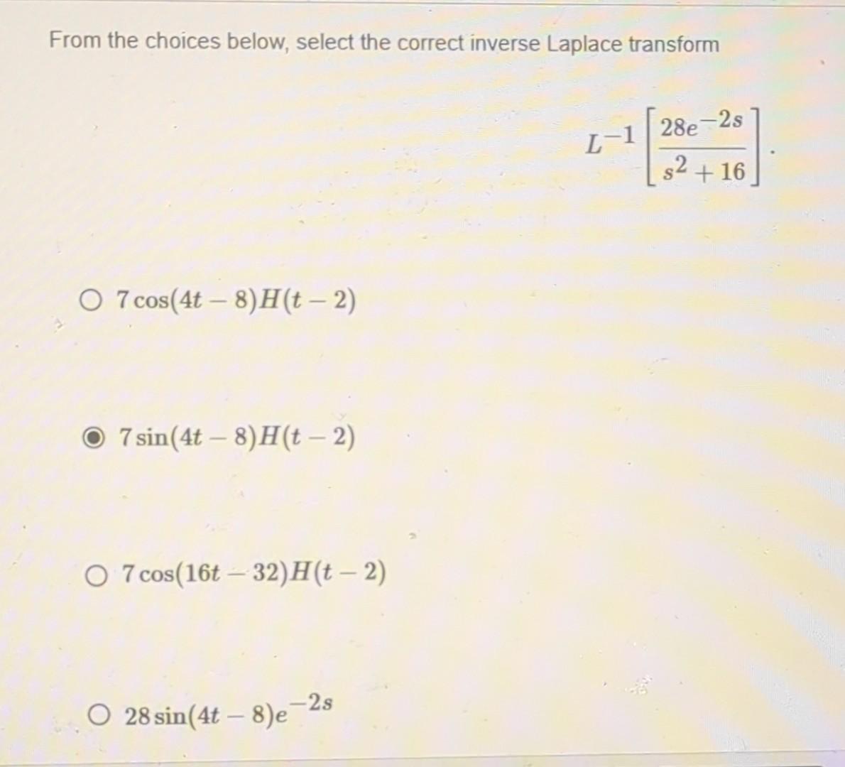 Solved From the choices below, select the correct inverse | Chegg.com