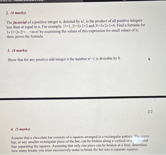 Solved The factorial of a positive integer n, denoted by n | Chegg.com
