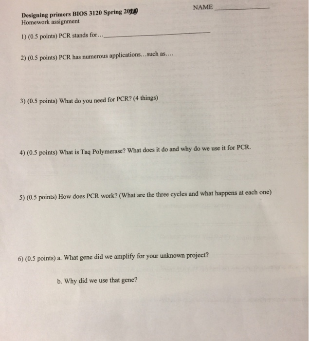 Solved NAME Designing Primers BIOS 3120 Spring 2018 Homework Chegg solved-name-designing-primers-bios-3120-spring-2018-homework-chegg