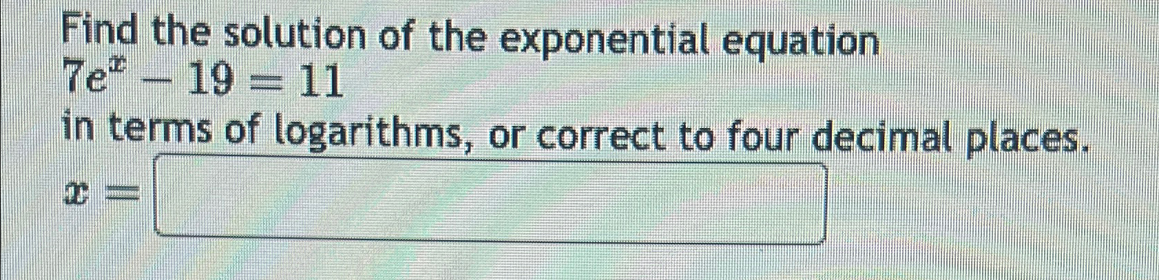 Solved Find the solution of the exponential | Chegg.com