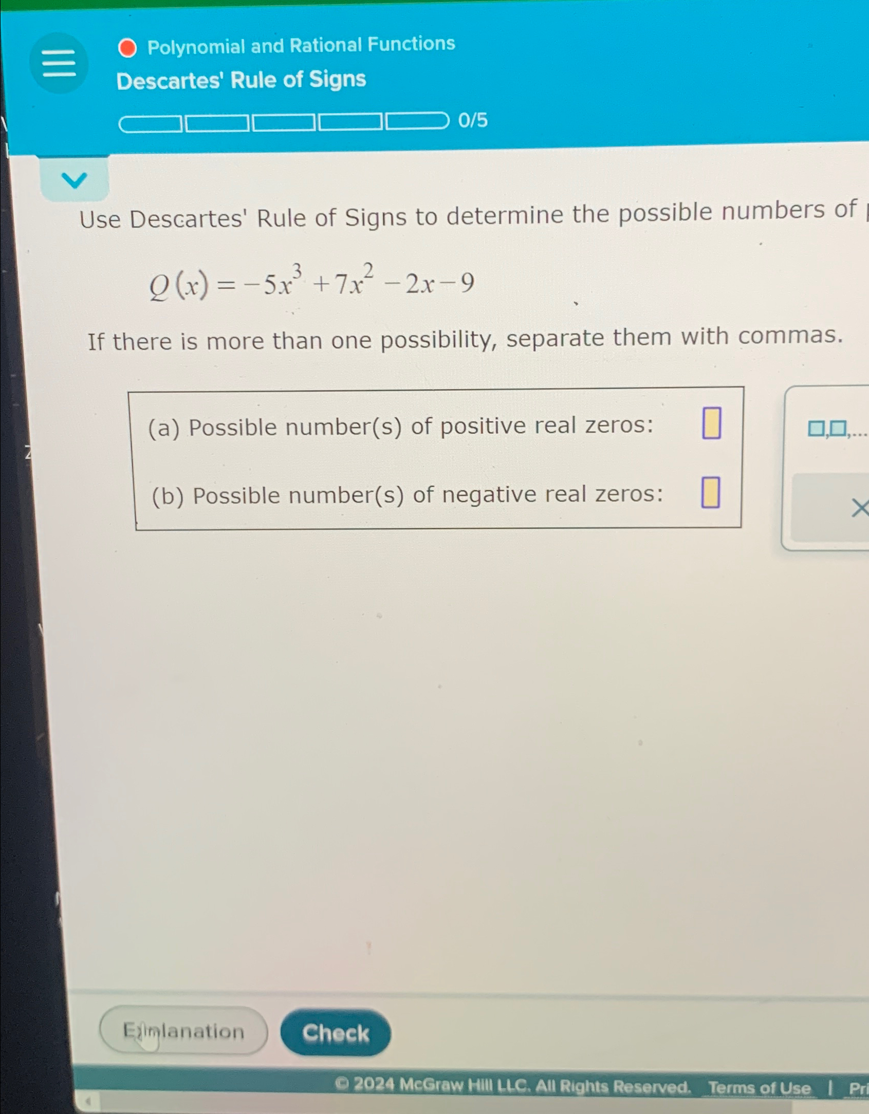 Solved Polynomial and Rational FunctionsDescartes' Rule of | Chegg.com