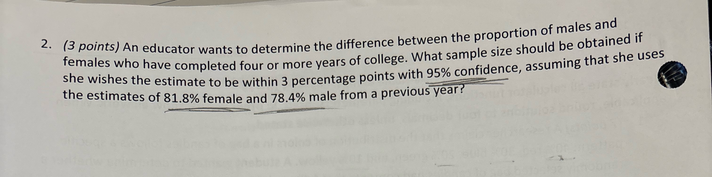 Solved (3 ﻿points) ﻿An educator wants to determine the | Chegg.com