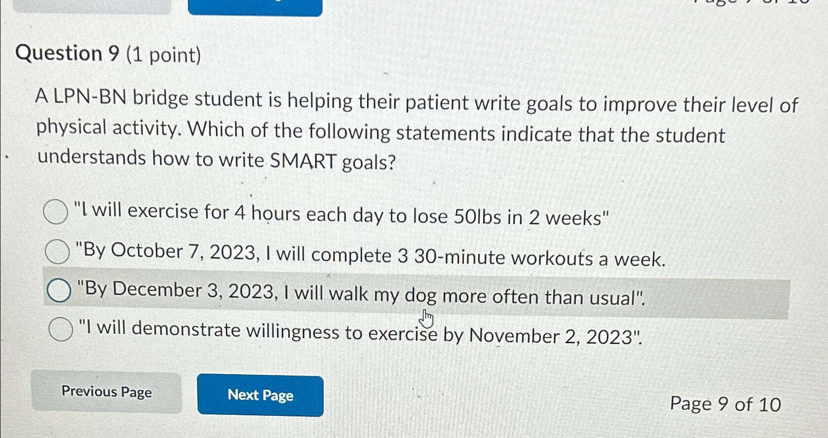 Solved Question 9 (1 ﻿point)A LPN-BN bridge student is | Chegg.com