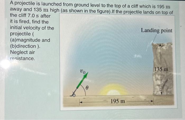 Solved A projectile is launched from ground level to the top | Chegg.com