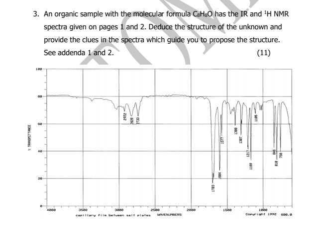 Solved An organic sample with the molecular formula C8H8O | Chegg.com