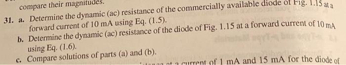 Solved 31. a. Determine the dynamic (ac) resistance of the | Chegg.com