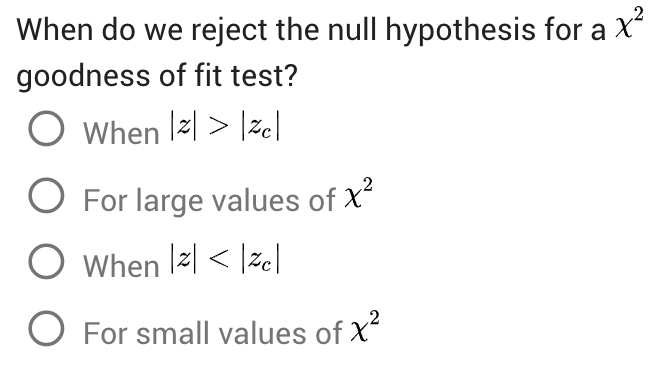 Solved When do we reject the null hypothesis for a | Chegg.com