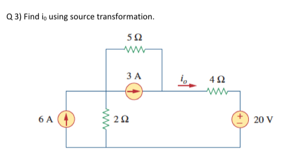 Solved Find i0 using source transformation. | Chegg.com Solved Find i0 using source transformation. | Chegg.com
