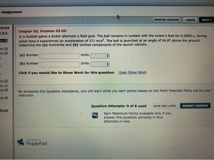 Solved Assignment PRINTER VERSION | Chegg.com