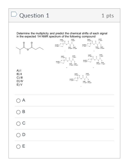 Solved Question 1 1pts Determine the multiplicity and | Chegg.com