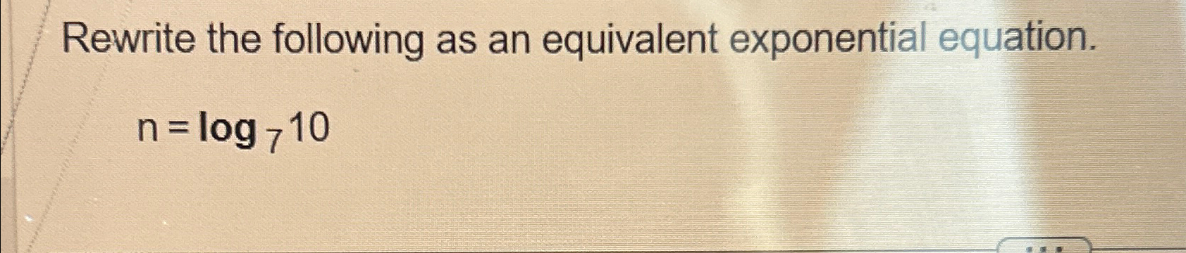 Solved Rewrite the following as an equivalent exponential | Chegg.com