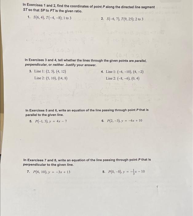 Solved In Exercises 1 and 2, find the coordinates of point P | Chegg.com